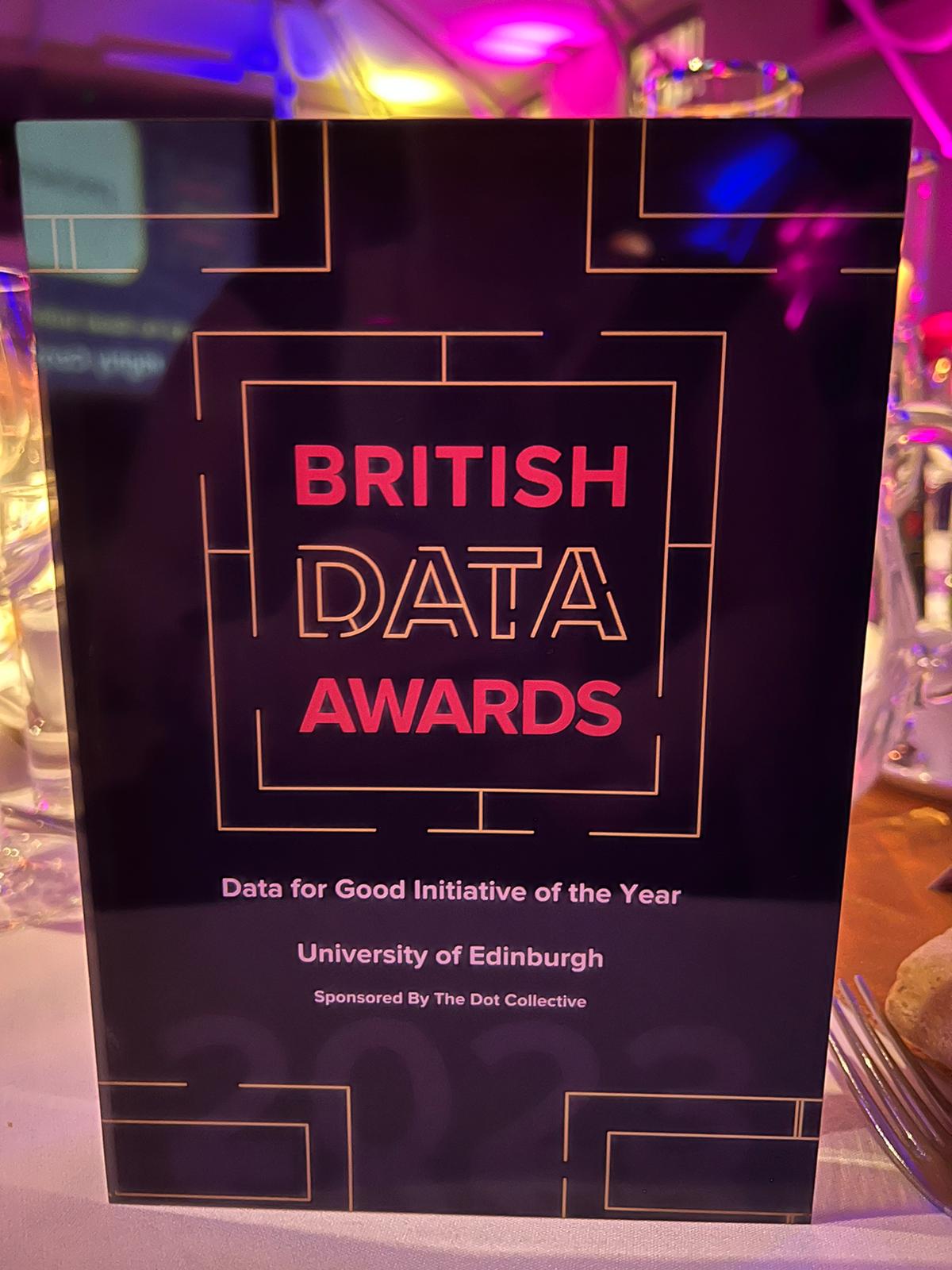 Winner! British Data Awards - Data Education in Schools
